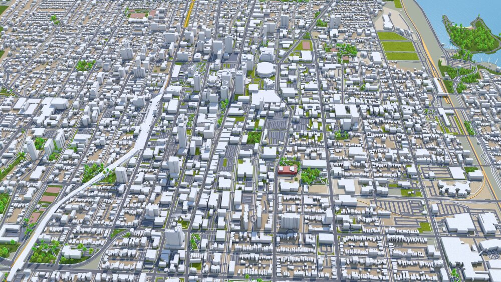 Hamilton City Ontario Canada 60km 3D model - Download City on 3DModels.org
