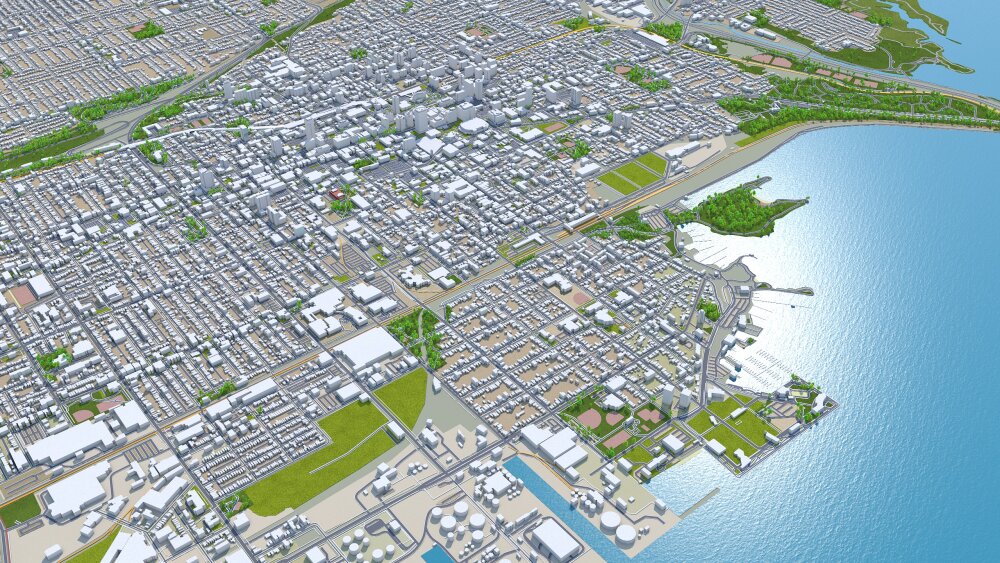 Hamilton City Ontario Canada 60km 3D model - Download City on 3DModels.org