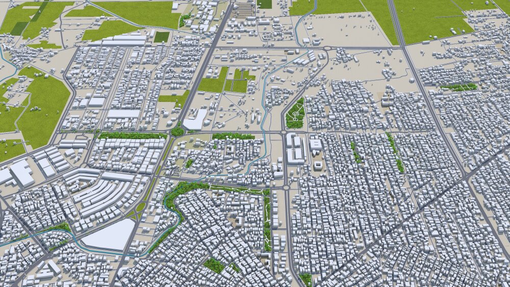 Homs Syria 20km AI 3D model - Download City on 3DModels.org
