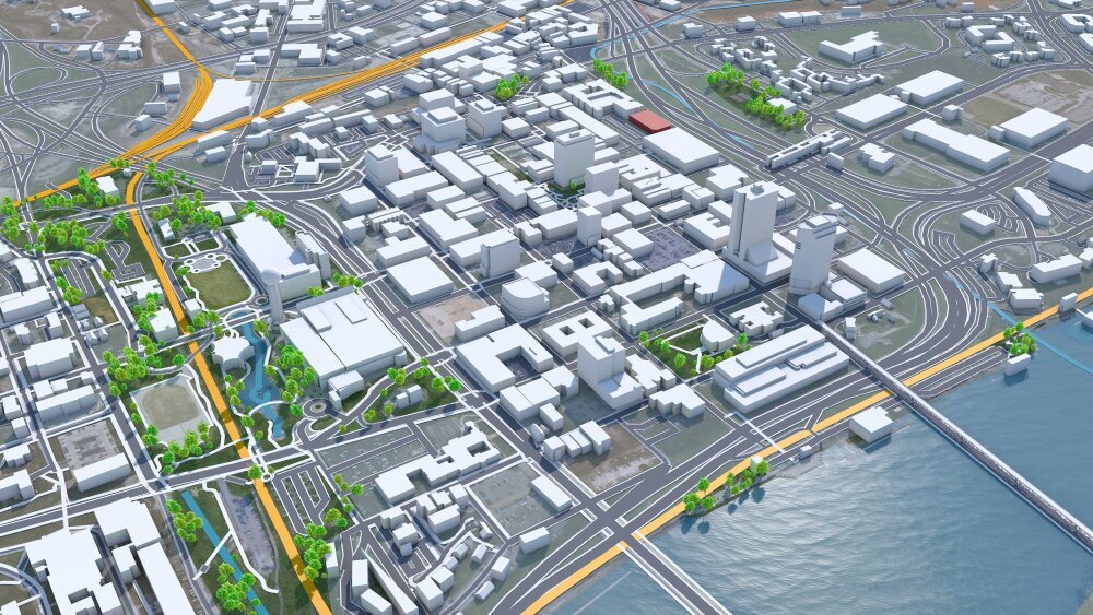 Knoxville City Tennessee USA 100km 3D model - Download City on 3DModels.org