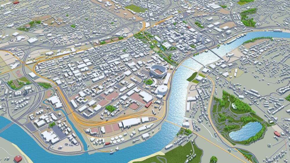 Ciudad de Knoxville Tennessee USA 100km Modelo 3D - Descargar Ciudad ...