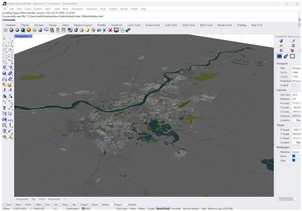 Kolkata City West Bengal India 100km 3D model - Download City on ...