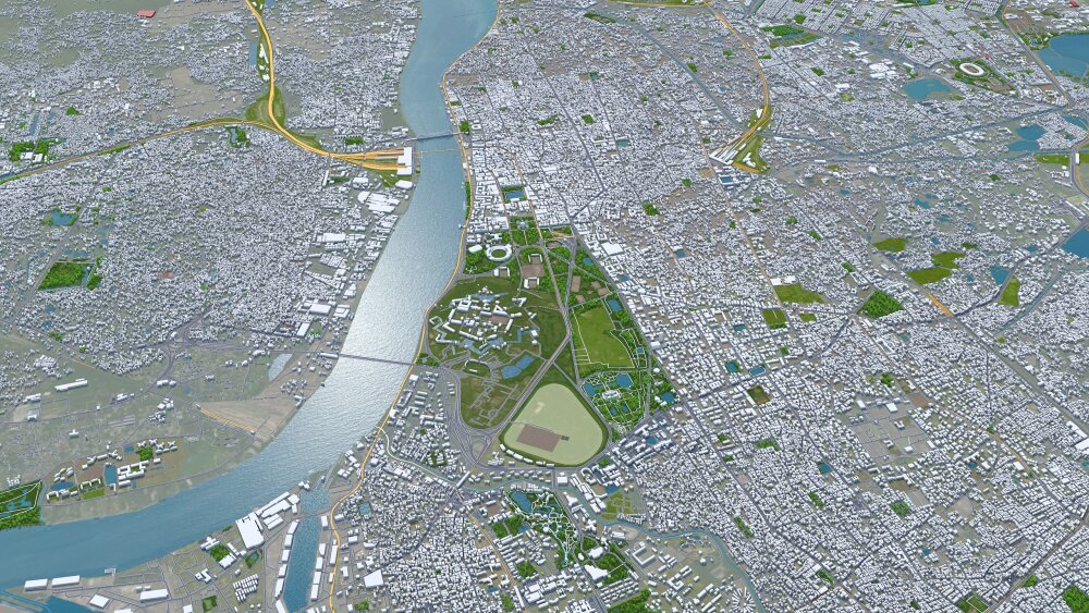 Ciudad de Calcuta Bengala Occidental India 100km Modelo 3D - Descargar ...
