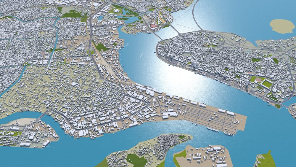 Lagos Downtown Nigeria 3D model - Download City on 3DModels.org