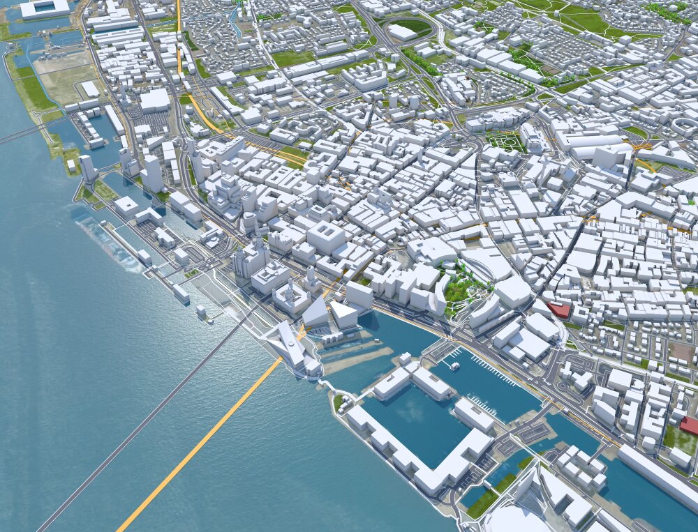 Liverpool United Kingdom 40km 3D model - Download City on 3DModels.org