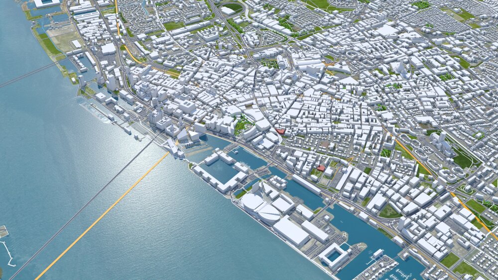 Liverpool United Kingdom 40km 3D model - Download City on 3DModels.org