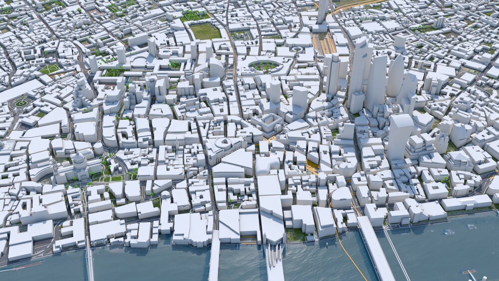 London Downtown United Kingdom 3D model - Download City on 3DModels.org