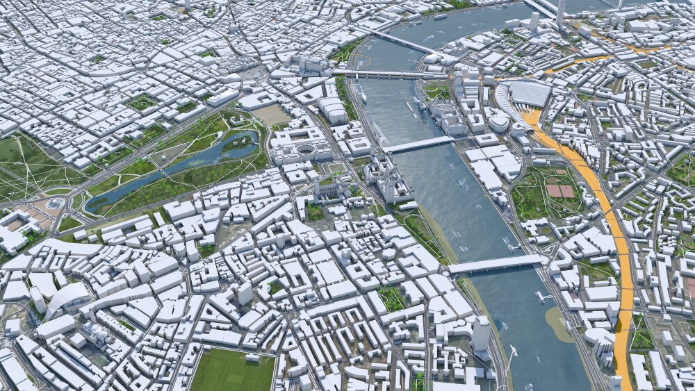 London Downtown United Kingdom 3D model - Download City on 3DModels.org