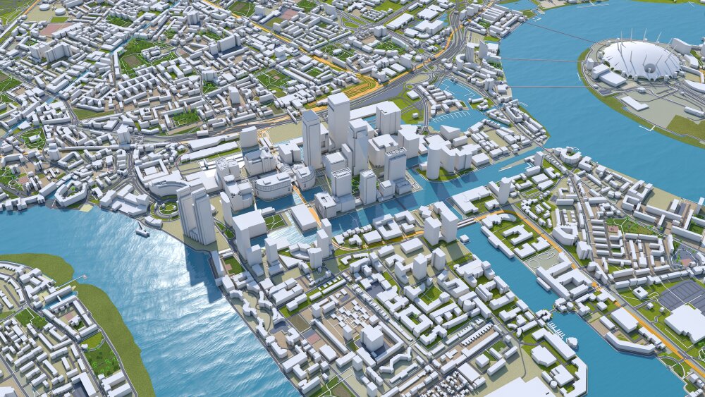London Downtown United Kingdom 3D model - Download City on 3DModels.org