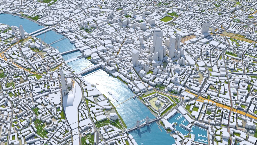 London Downtown United Kingdom 3D model - Download City on 3DModels.org