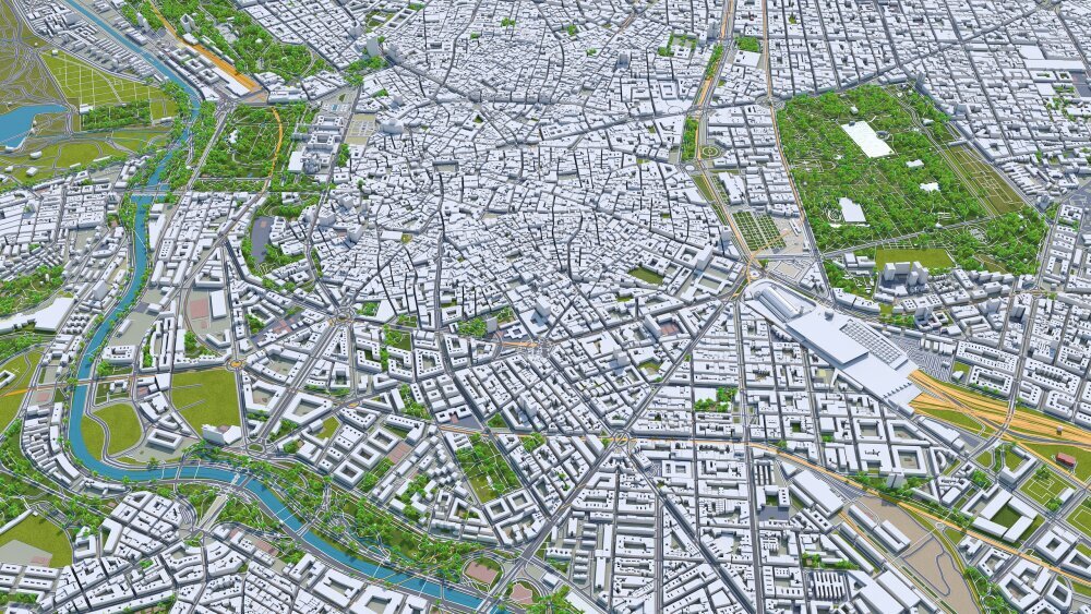 Madurai Tamil Nadu India 25km 3D 모델 - 다운로드 도시 건 on 3DModels.org