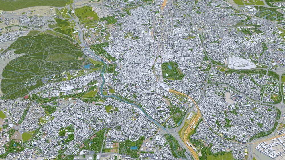 Madurai Tamil Nadu India 25km 3D 모델 - 다운로드 도시 건 on 3DModels.org