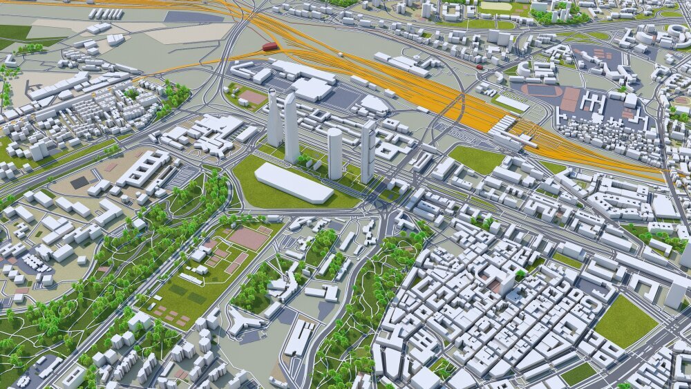 Madurai Tamil Nadu India 25km 3D 모델 - 다운로드 도시 건 on 3DModels.org