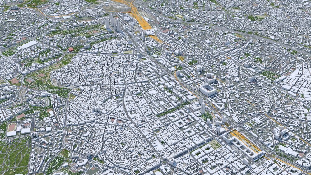 Madurai Tamil Nadu India 25km 3D 모델 - 다운로드 도시 건 on 3DModels.org