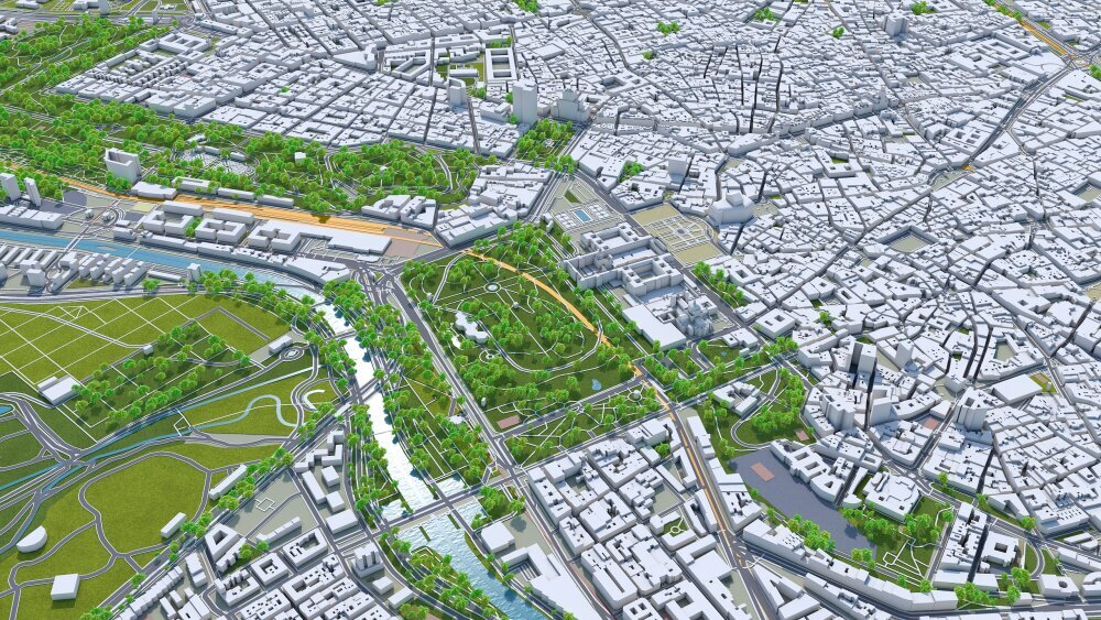 Madurai Tamil Nadu India 25km 3D 모델 - 다운로드 도시 건 on 3DModels.org