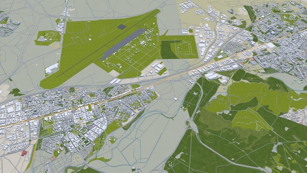 Madurai Tamil Nadu India 25km 3D model - Download City on 3DModels.org