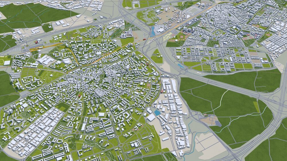 Madurai Tamil Nadu India 25km 3D 모델 - 다운로드 도시 건 on 3DModels.org