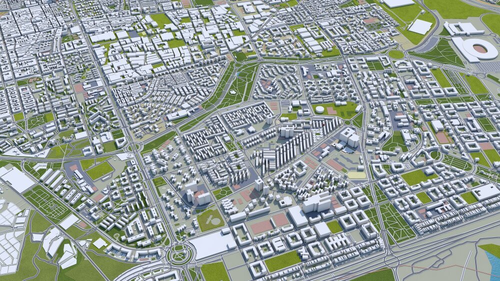 Madurai Tamil Nadu India 25km 3D 모델 - 다운로드 도시 건 on 3DModels.org