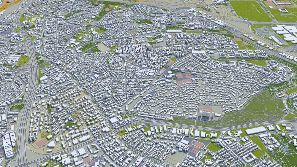 Madurai Tamil Nadu India 25km 3D model - Download City on 3DModels.org