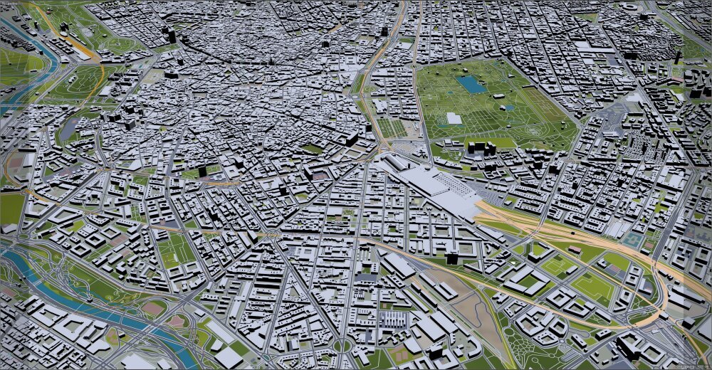 Madurai Tamil Nadu India 25km 3D 모델 - 다운로드 도시 건 on 3DModels.org