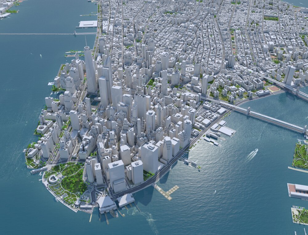 Manhattan New York Usa 40km 3D model - Download City on 3DModels.org