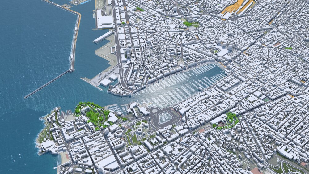 Marseille Downtown France 7km 3D model - Download City on 3DModels.org