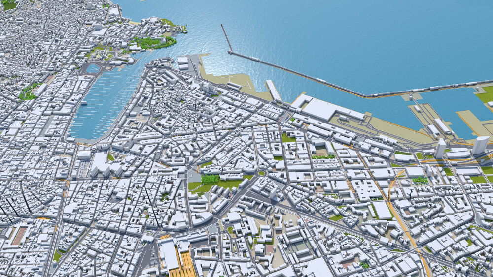 Marseille Downtown France 7km 3D model - Download City on 3DModels.org