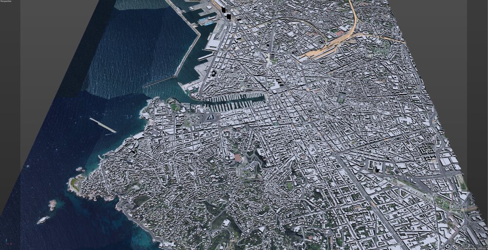 Marseille Downtown France 7km 3D model - Download City on 3DModels.org