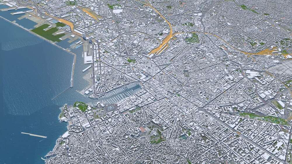 Marsella Ciudad Completa Francia 50km Modelo 3D - Descargar Ciudad ...