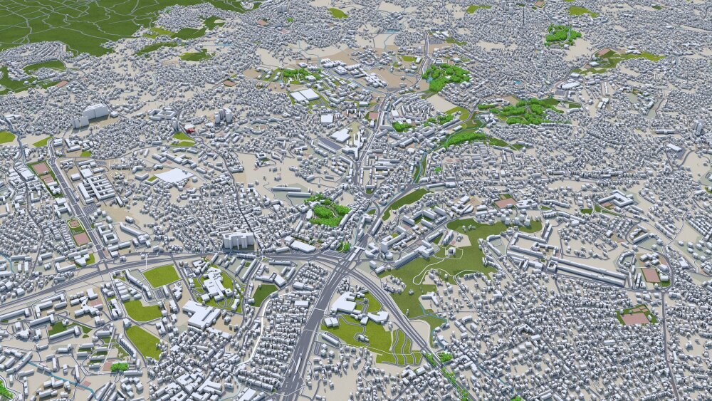 Marseille Full City France 50km 3D 모델 - 다운로드 도시 건 on 3DModels.org
