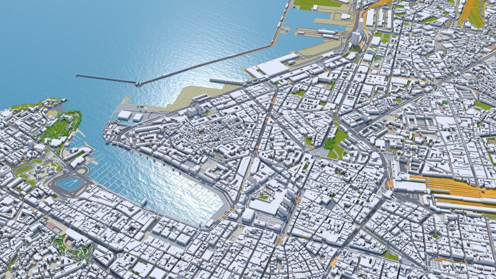 Marsella Ciudad Completa Francia 50km Modelo 3D - Descargar Ciudad ...