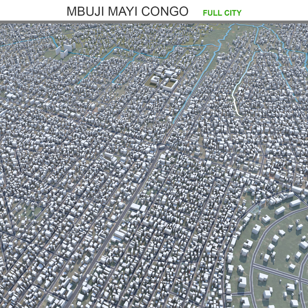Mbuji Mayi Congo 20km 3D model - Download City on 3DModels.org