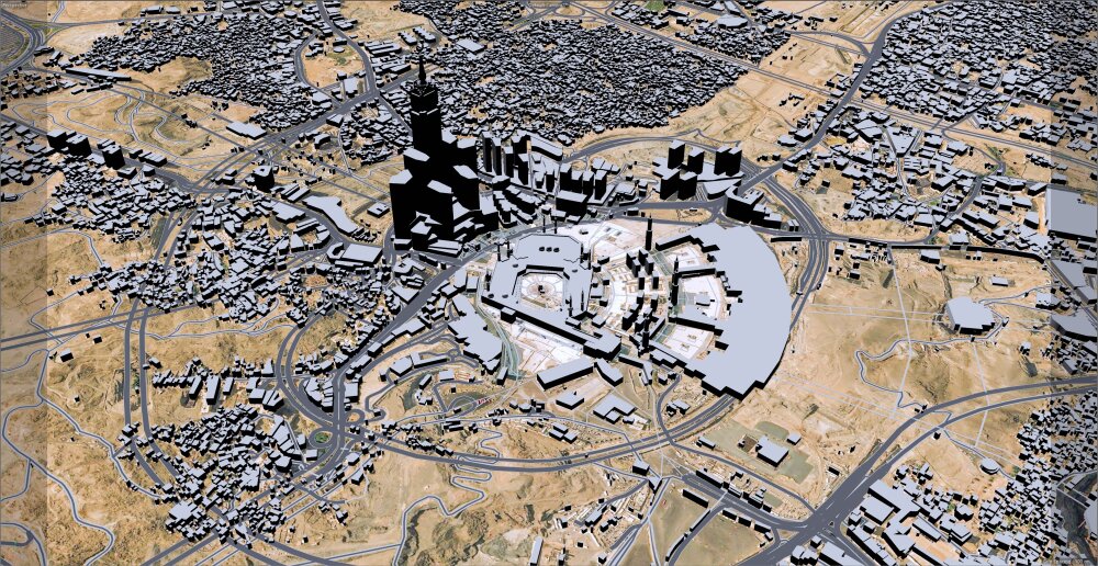 Mecca Downtown Saudi Arabia 10km 3D model - Download City on 3DModels.org