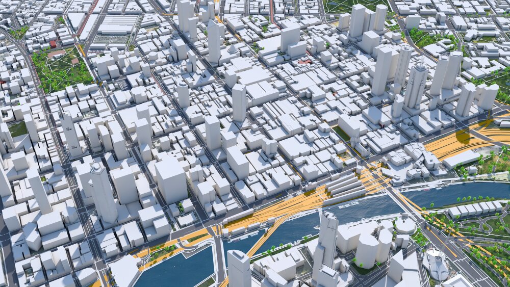 Melbourne Full City Australia 100km 3D model - Download City on ...