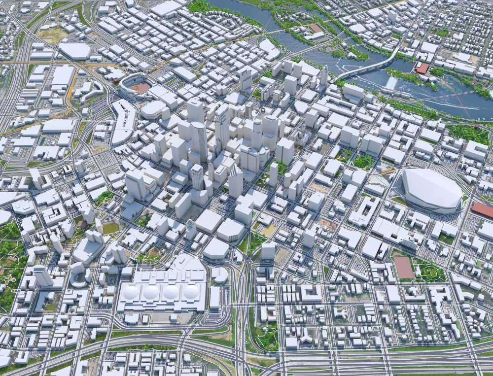 Minneapolis Full City Minnesota Usa 40km 3D model - Download City on ...