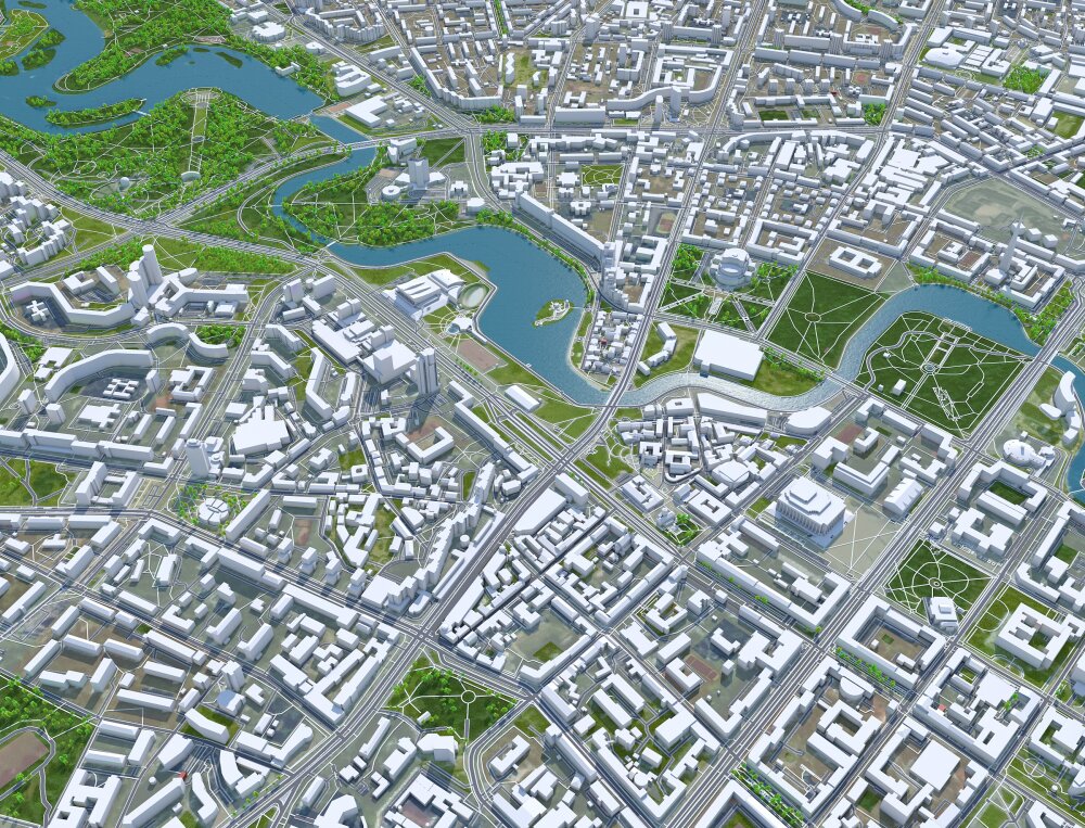 Minsk Belarus 60km 3D model - Download City on 3DModels.org