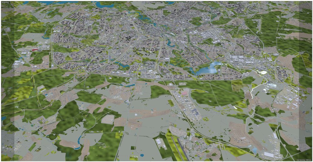 Minsk Belarus 60km 3D model - Download City on 3DModels.org