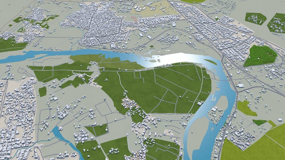 Mosul City Iraq 50km 3D model - Download City on 3DModels.org