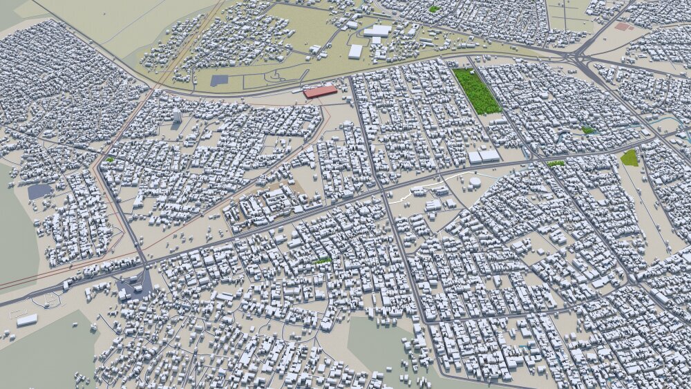 Mosul City Iraq 50km 3D model - Download City on 3DModels.org