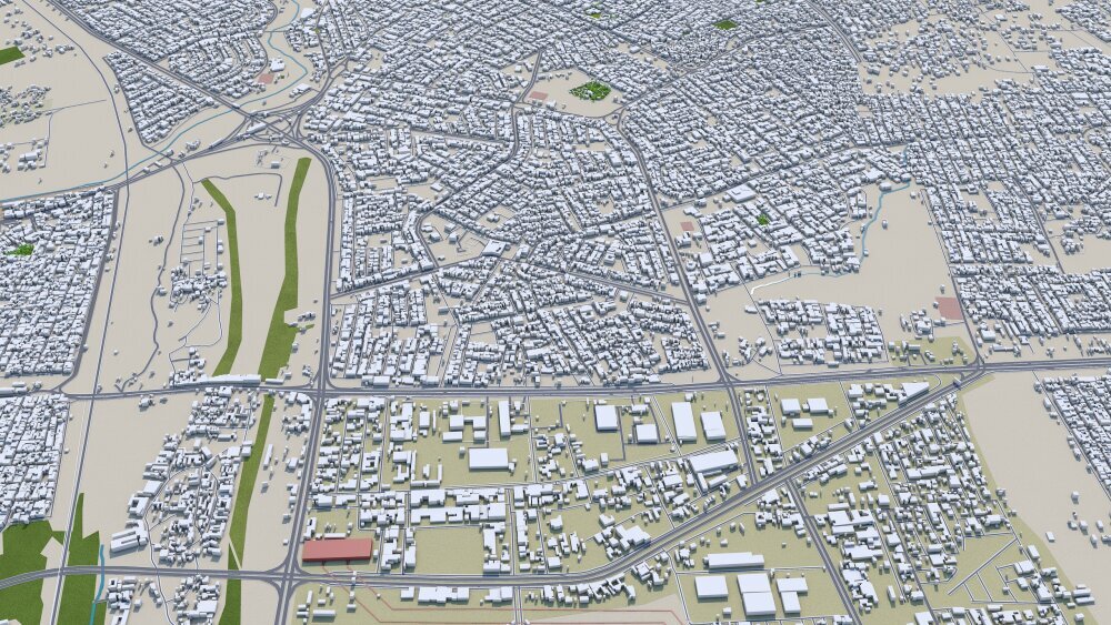 Mosul City Iraq 50km 3D model - Download City on 3DModels.org