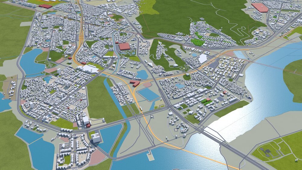 Navi Full City Mumbai India60km 3D model - Download City on 3DModels.org