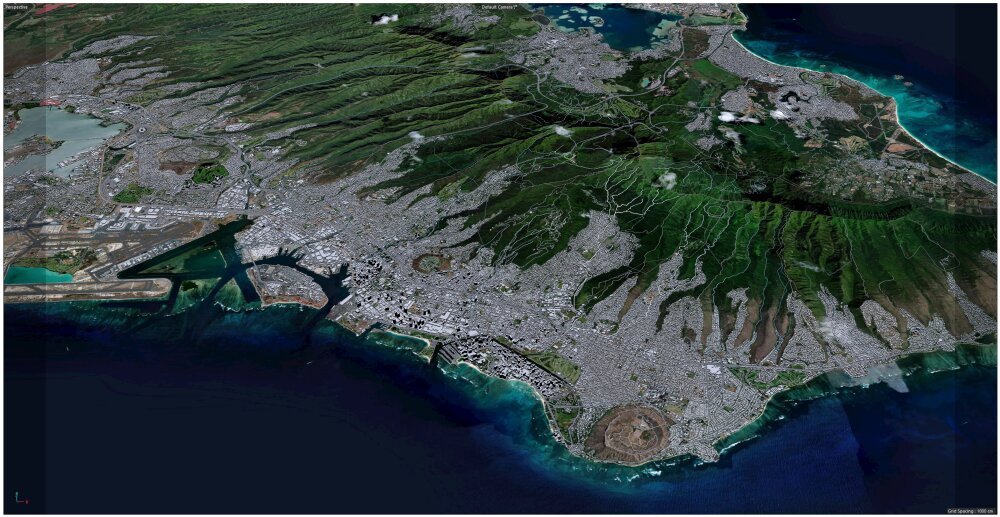 Oahu Island Hawaii Usa 80km 3D model - Download City on 3DModels.org