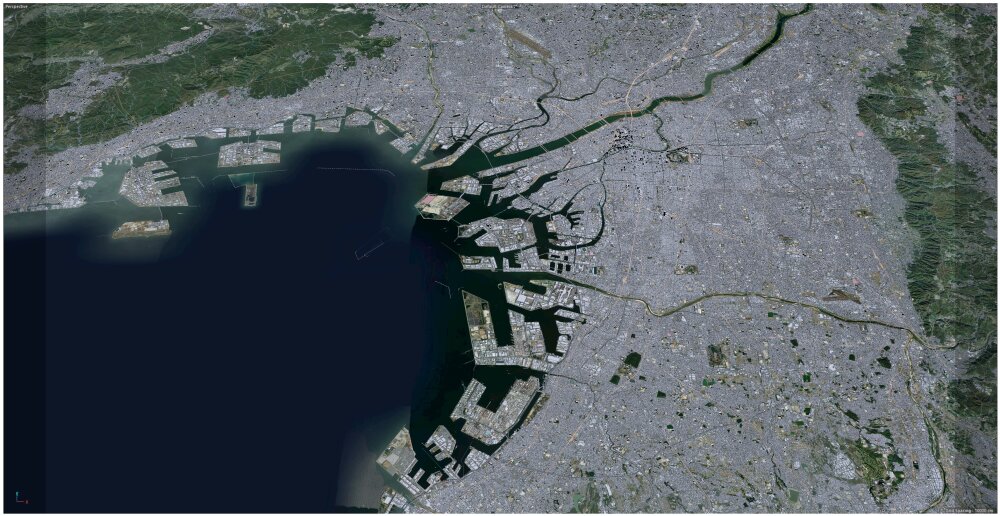 Osaka City Japan 100km Ai 3D model - Download City on 3DModels.org