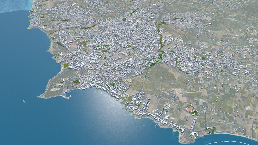パフォス キプロス 30km 3Dモデル - ダウンロード 大都市 on 3DModels.org