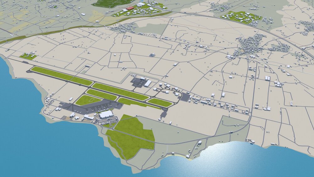 Paphos Cyprus 30km 3D model - Download City on 3DModels.org