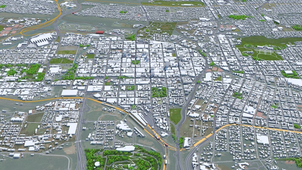 Pretoria South Africa 60km 3D model - Download City on 3DModels.org