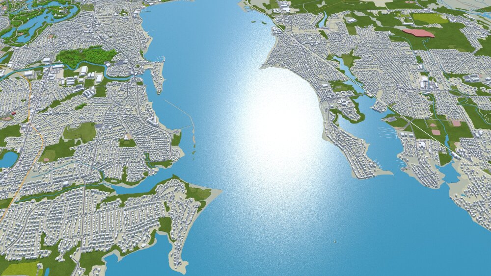 Providence and Pawtucket Rhode Island USA 30km 3D model - Download City ...