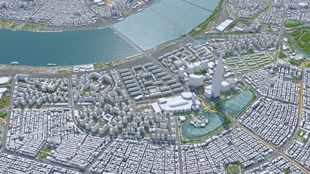 Gangnam District Seoul South Korea 3D model - Download City on 3DModels.org