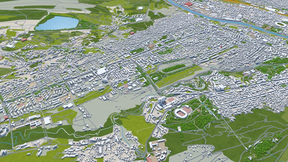 Tbilisi Georgia 60km 3D model - Download City on 3DModels.org