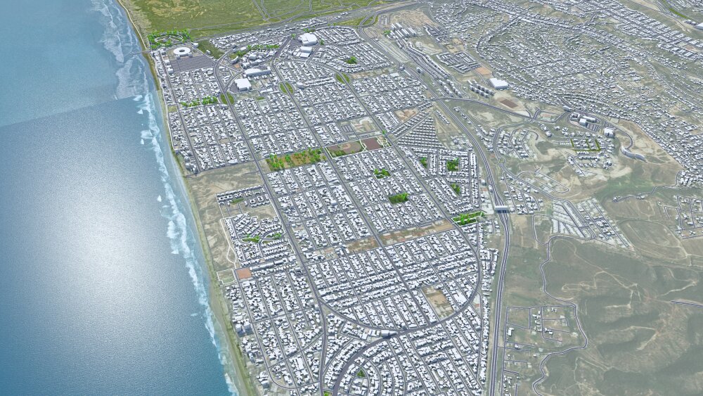 Tijuana Mexico 40km Modelo 3D - Descargar Ciudad on 3DModels.org
